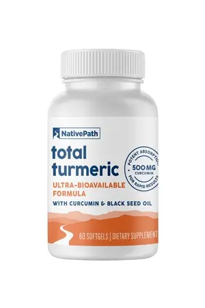 NATIVEPATH Turmeric Curcumin With Black Seed Oil Advanced Antioxidant & Joint Support Supplement - White