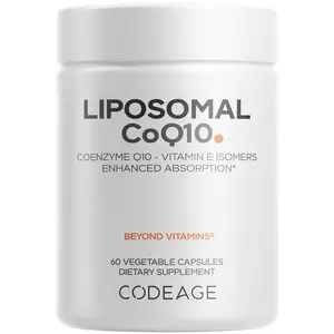 CODEAGE Liposomal Coq10 Supplement 125 Mg Coenzyme With Vitamin E Isomers Tocopherols 2-month Supply - White