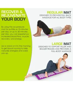 PROSOURCEFIT Full Body Acupressure Mat And Pillow Set - Purple