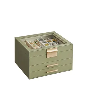 SLICKBLUE Jewelry Box With Glass Lid Green