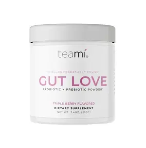 TEAMI BLENDS Gut Love Probiotic + Prebiotic Powder- Shelf Stable 7.4 Oz