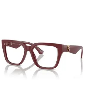 Burberry Full Rim Square Eyeglasses - Bordeaux