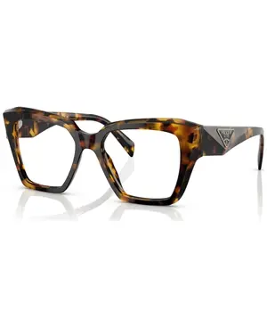 Prada Square Frame Eyeglasses - Honey Tortoise