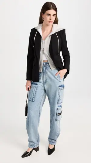 Veronica Beard Hoodie Dickey - Heather Grey