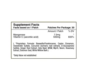PATCHAID Glucosamine And Chondroitin Topical Plus Vitamin Patch