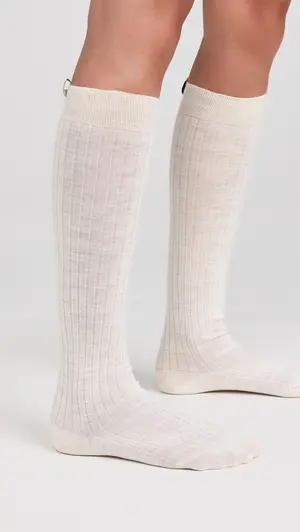 Comme Si Knee High Socks - Cream