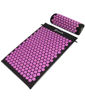 PROSOURCEFIT Acupressure Mat And Pillow Set Black,pink