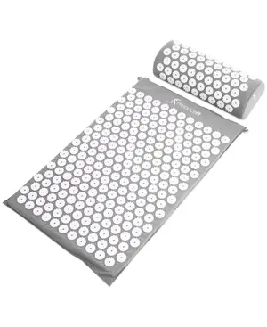 PROSOURCEFIT Acupressure Mat And Pillow Set - Grey