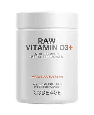 CODEAGE Raw Vitamin D3+ High Potency 5000 Iu Supplement From Saccharomyces Cerevisiae