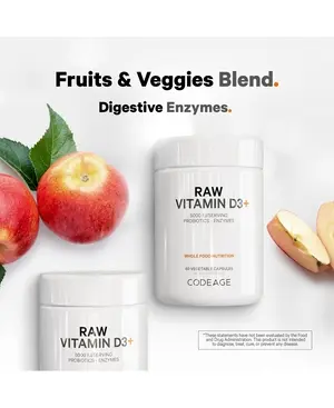 CODEAGE Raw Vitamin D3+ High Potency 5000 Iu Supplement From Saccharomyces Cerevisiae