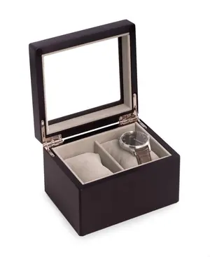 BEY-BERK Double Watch Box - Black