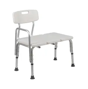 EMMA+OLIVER 300 Lb. Capacity Adjustable Bath & Shower Medical Transfer Bench Chair - Gray