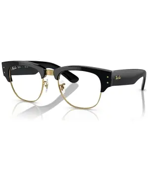 Ray-ban Clubmaster Eyeglasses - Black On Gold-tone