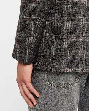 Brioni Wool-cashmere Plaid Sport Coat - Graphite