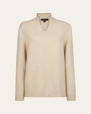 Sease Ellen Pull Cashmere V-neck Sweater - Oyster