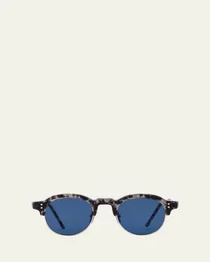 Thom Browne Oval Half-rim Sunglasses - Dark Grey