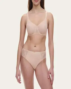 Chantelle Underwire Three-part Lace Bra - Nude Blush