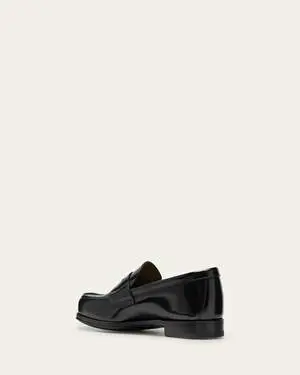 Prada Brushed Leather Penny Loafers - Black