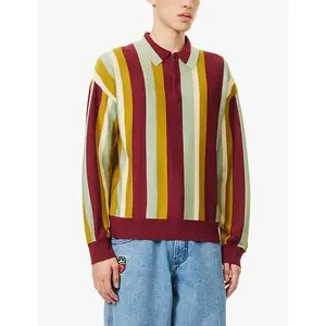 Martine Rose Vertical Stripe Spread-collar Regular-fit Stretch-woven Blend Jumper