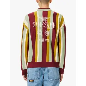 Martine Rose Vertical Stripe Spread-collar Regular-fit Stretch-woven Blend Jumper