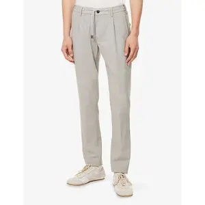 Eleventy Drawstring Pressed-crease Stretch-wool Jogging Bottoms - Gray