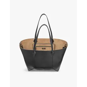 JIMMY CHOO Diamond Logo-embossed Medium Leather Tote Bag - Black