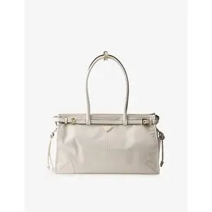 Prada Logo-plaque Leather Shoulder Bag - White