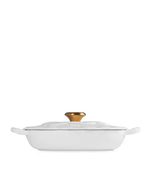 LE CREUSET Cast Iron Petal Shallow Casserole Dish