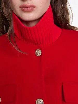 Maje Belted Cropped Double-faced Jacket