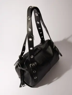 Maje Miss M Xl Leather Bag - Black