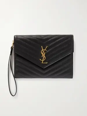 Saint Laurent Monogramme Textured-leather Pouch