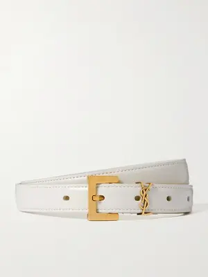 Saint Laurent SAINT LAURENT Cassandre Leather Belt Off-white