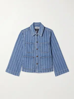 Veronica Beard Dahl Striped Denim Chore Jacket