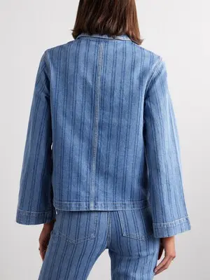 Veronica Beard Dahl Striped Denim Chore Jacket