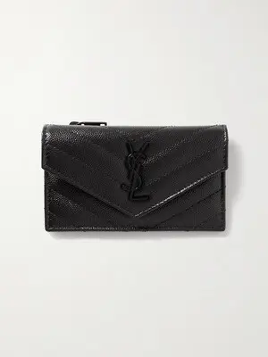 Saint Laurent Monogramme Quilted Textured-leather Wallet - Black