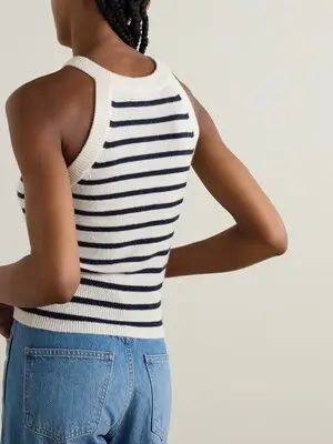 Veronica Beard Myrick Striped Cashmere Tank