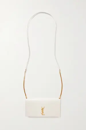 Saint Laurent Cassandre Strap Leather Phone Case Off-white
