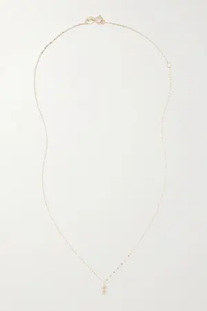 STONE AND STRAND Initial Sparkle Diamond Necklace