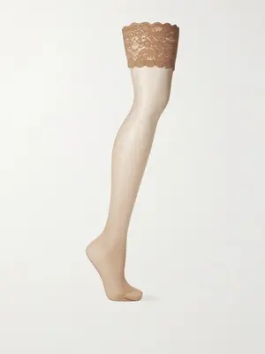 Wolford Satin Touch 20 Denier Stay-up Stockings - Neutrals
