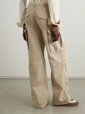 Denimist Cotton-drill Wide-leg Cargo Trousers