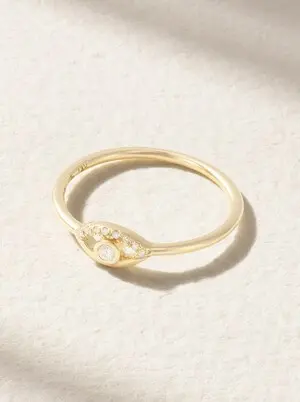 MELISSA JOY MANNING 14-karat Diamond Evil Eye Ring - Gold