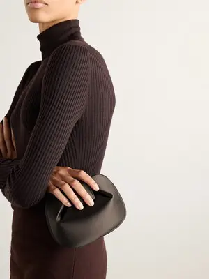 Gabriela Hearst Soft Demi Satin Clutch - Brown