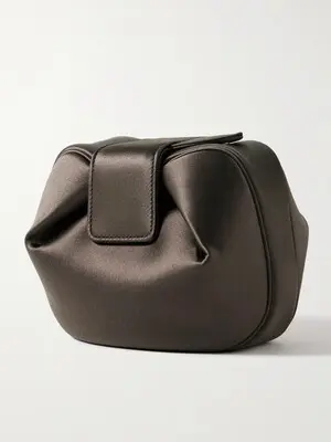 Gabriela Hearst Soft Demi Satin Clutch - Brown