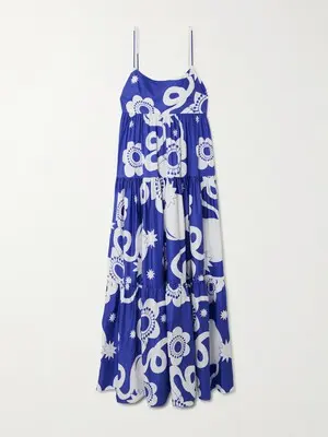 Borgo De Nor Merle Floral-print Maxi Dress - Blue