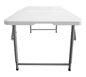 TECHNI MOBILI Techni Home 4' Granite White Adjustable Height Olding Table