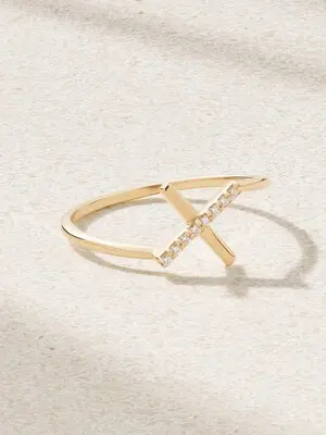 MELISSA JOY MANNING X Marks The Spot 14-karat Recycled Diamond Ring - Gold