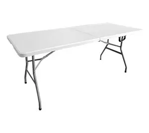 TECHNI MOBILI Techni Home 6' Granite White Folding Table W/ea Sy-carry Handle - One-color