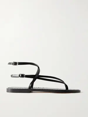 K.JACQUES Abako Leather Sandals - Black