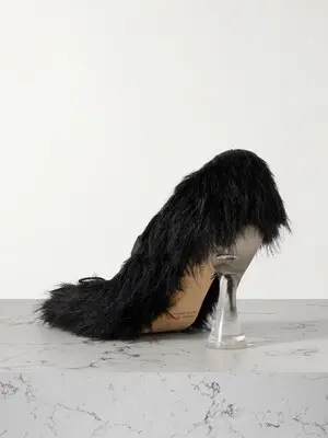 Simone Rocha Bow-embellished Faux-fur Pumps