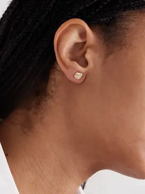STONE AND STRAND Button 14-karat Diamond Stud Earrings
